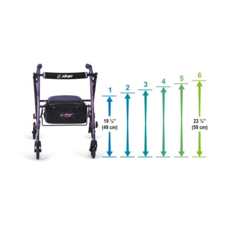 Airgo Walker Ultra-Light 6 Rollator- Eggplant - AC Mobility
